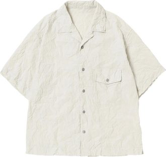 And Wander Homme, Chemises, Blanc, Taille: L Short Sleeve Shirt