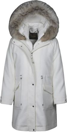 Moorer Femme, Manteaux, Blanc, Taille: 40 FR Alimena Parka