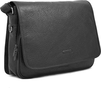 Katana Besace homme en cuir - noir - 37 x 28 x 11 cm - Noir