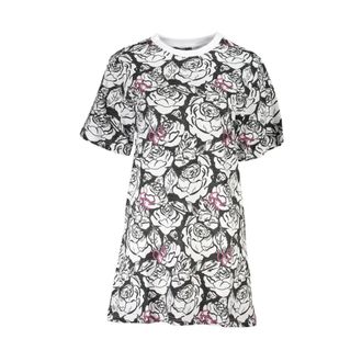 Cavalli Wei&szlig;e Baumwoll Damenkleid Kurzarm - - Dresses - Damen - Mehrfarbig - M
