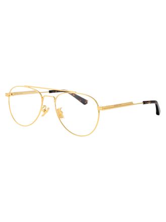 Bottega Veneta Unisex Sunglasses Bv1340ok Gold Metal Gold-Gold-Transparent Glasses & Frames Gold/gold/transparent