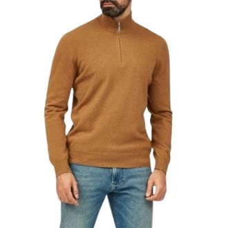 Gran Sasso Pullover mit Stehkragen und halblangem Rei&szlig;verschluss - - Knitwear - Herren - Braun - 3XL