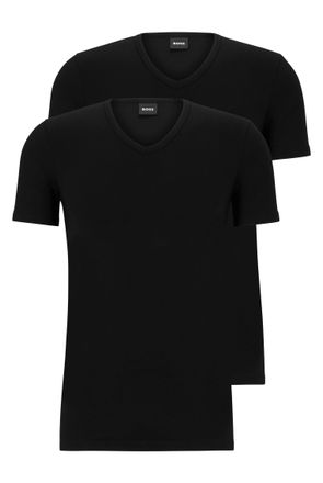 BOSS Herren V-Neck T-Shirt, 2er Pack Modern, New - Black1, M
