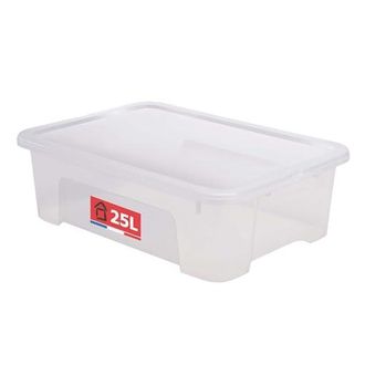 Sundis View Box, Aufbewahrungsbox mit deckel, 25L, transparentem Kunststoff, stapelbar, ideal zum Aufbewahren von Schr&auml;nken, im B&uuml;ro, in der Waschk&uuml;che oder 