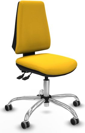 Piqueras y Crespo Elche B&uuml;rostuhl aus Kunstleder, ohne Armlehnen, ausgestattet mit Asincro und Schaumstoff. Mit Rollen von 65 mm, Parkett, Gelb