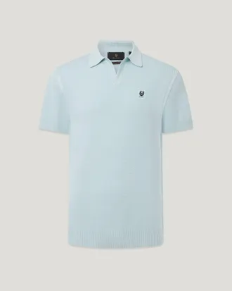 Belstaff Polo En Maille Coast Pour Homme Cotton Silk Pique Bleu Ciel 2xl