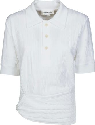 Victoria Beckham Femme, Tops, Blanc, Taille: 38 FR Polo MM Avvitato