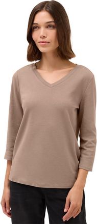Cecil Damen 3227461 Basic V-Neck Shirt, Natural Taupe, Small