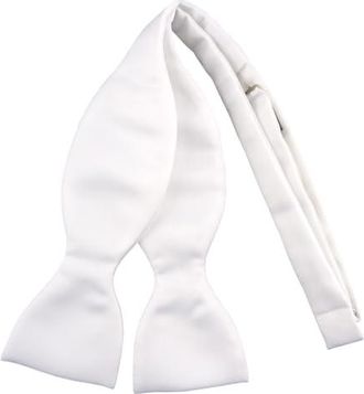 TigerTie soi-même nouer - N ud papillon aus 100% Polyester, couleur blanc - qualité en satin + boîte avec instructions
