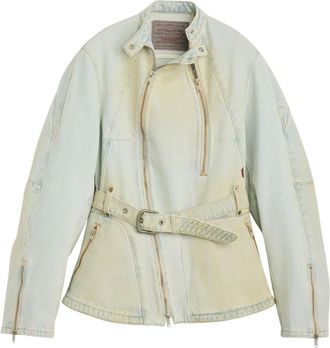 Kiko Kostadinov Kiko Kostadinov, Femme, Vestes, Multicolore, Taille: 40 FR Veste Carina Ceinturée Effet Vieilli