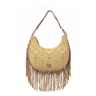Ermanno Scervino Femme, Sacs, Beige, Taille: ONE Size Hobo Terra Canvas Sangallo