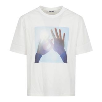 Jil Sander Baumwoll-T-Shirt mit Rundhalsausschnitt - - Tops - Herren - Wei&szlig; - XL