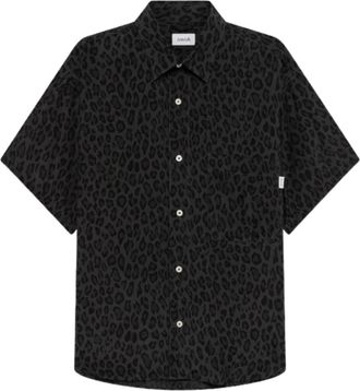 Amish Homme, Chemises, Vert, Taille: S Chemise en viscose &agrave; imprim&eacute; l&eacute;opard