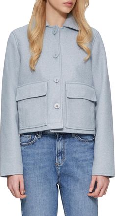 QS by s.Oliver Kurze Jacke in Wolloptik mit aufgesetzten Taschen