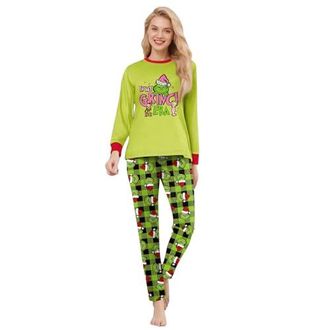 Generic Le Grinch Pyjama Noel Famille De Grinch Vetement Hiver Couple Chaud Et Doux Homme The Noël Adulte Coton Ensemble Bebe Costume Pull Femme Assorti Garco