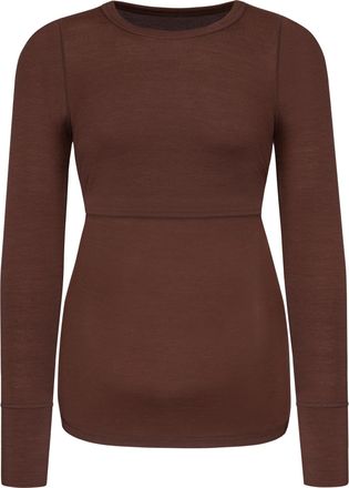Normani Damen Merino Umstands-Langarm-Shirt Stillshirt mit Rundhalsausschnitt - Schwangerschafts Oberteil Umstandspullover aus RWS zertifizierter Merinowolle 