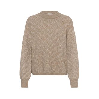 Kaffe Rundhals-Strickpullover - - Knitwear - Damen - Beige - XS