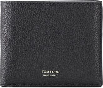 Tom Ford Homme, Accessoires, Noir, Taille: ONE Size Grain Leather Classic Bifold Wallet