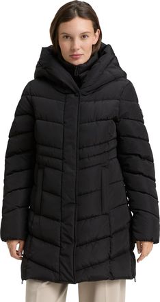 Tom Tailor Damen Puffer-Mantel im 2-in-1-Look, 14482-Deep Black, 3XL