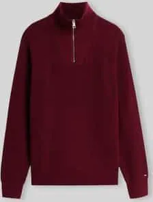 Tommy Hilfiger Regular Fit Troyer mit Woll-Baumwoll-Anteil