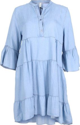 Malito more than fashion Jeanskleid 2308 hautfreundliches Kleid in Jeans-Optik