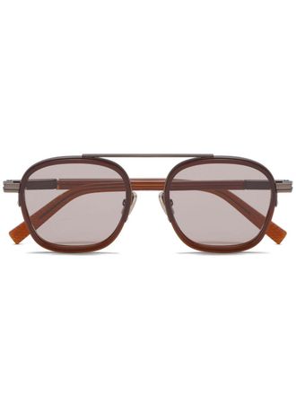 Ermenegildo Zegna lunettes de soleil Orizzonte - Marron
