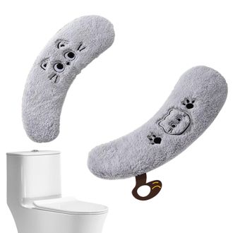 Generic Toilettensitzbezug - 1 Paar Wiederverwendbare Warme Weiche Kissen, W&auml;rmere Bezugskissenpolster, V-f&ouml;rmige Und U-f&ouml;rmige Toiletten | F&uuml;r Zuhause, Reise