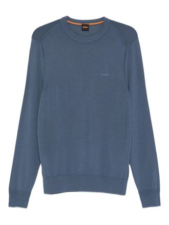 BOSS pull col rond torsades Ami de Coeur - Bleu