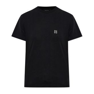Dsquared2 Femme, Tops, Noir, Taille: 42 FR T-shirt avec appliqu&eacute; logo