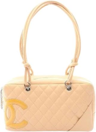 Chanel Pre-owned Cambon Line Patent Leather Shoulder Bag - Femme - Pre-owned - Beige - Taille: ONE Size