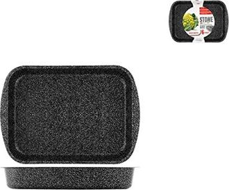 hOme Home Stone Br&auml;ter, Antihaftbeschichtung, Stein, 25 x 18 cm, Anthrazit