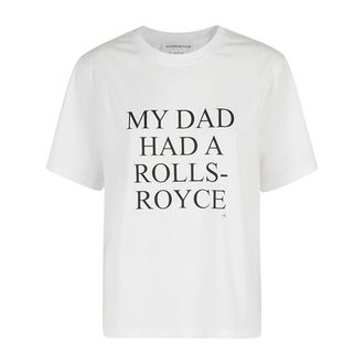 Victoria Beckham Femme, Tops, Blanc, Taille: 42 FR Vintage Auto Slogan Tee