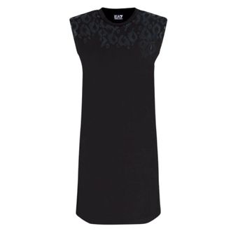 Emporio Armani Graphic Series kurzes Kleid aus Stretch-Baumwolle - - Dresses - Damen - Schwarzk - L