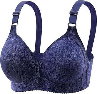 Generic Bustier & Soutien pour Femmes, Bretelles R&eacute;glables, Couverture Compl&egrave;te, Soutien-gorge Confortable sans Armatures, Soutien-gorge sans Armatures, bleu 