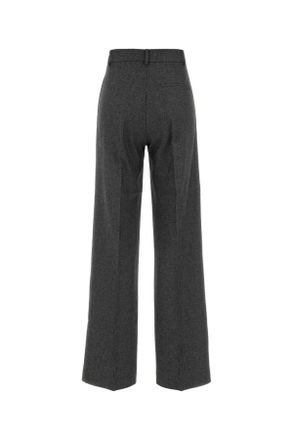 Andamane Womens Dark Grey Twill Wide-Leg Nathalie Pant Greyblack Pantaloni Trousers