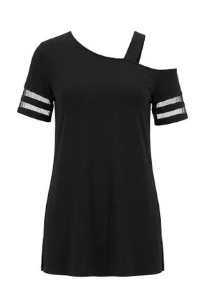 Angel Of Style T-Shirt T-Shirt A-Linie Schulter-CutOut Halbarm mit Mesh