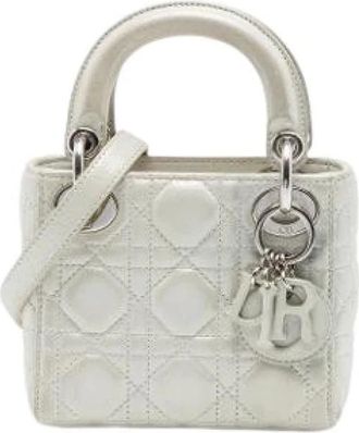 Dior Sac &agrave; main Lady Dior doccasion - Femme - Pre-owned - Gris - Taille: ONE Size