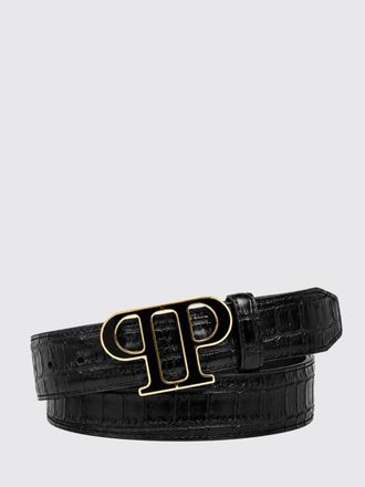 Philipp Plein Ceinture en cuir de veau imprim&eacute; crocodile avec boucle monogramme
