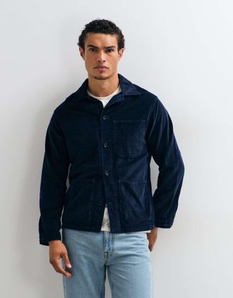 Polo Ralph Lauren Icon-Logo Sport-Hemdjacke aus Cord in Marineblau