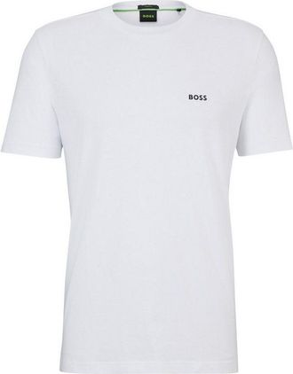 HUGO BOSS Rundhalsshirt Tee mit gummiertem Kontrast-Logo
