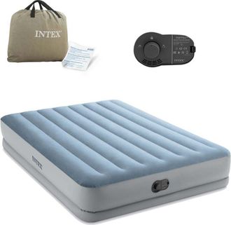 Intex 64159 queen dura-beam comfort airbed Luftbett (l x b x h) 203 x 152 x 36 cm Blau-Grau - Intex