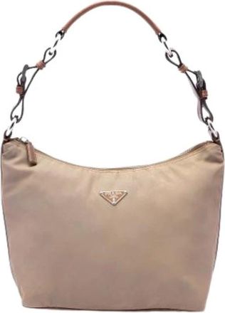 Prada Sac bandouli&egrave;re vintage en nylon pr&eacute;-poss&eacute;d&eacute; - Femme - Pre-owned - Beige - Taille: ONE Size