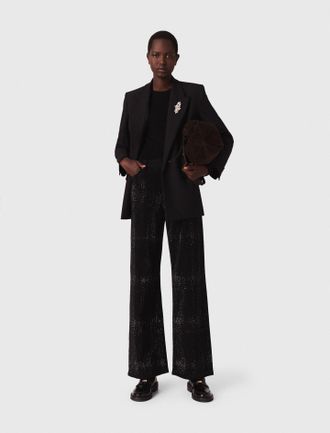 Maje Weite Jeans Mit Strass - Schwarz - Maje