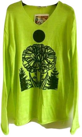 Comme Des Gar&ccedil;ons Comme Des Garcons Green Jingle Flowers Top Size L