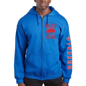 Junk Food Clothing x NFL - Buffalo Bills - MVP Zip Hoodie - Unisex Erwachsene Full Zip Hooded Sweatshirt f&uuml;r Damen und Herren - Gr&ouml;&szlig;e L