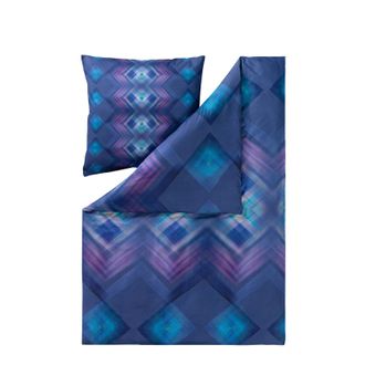 ESTELLA Estella Mako Satin Bettw&auml;sche Nila Saphir (1 x 80x80 + 1 x 135x200 cm)