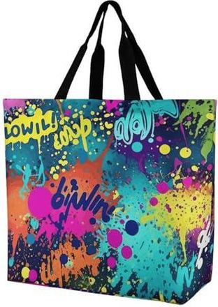 Generic Motif De Pulv&eacute;risation Color&eacute; Sac A Main Femme Pliable Tote Bag D&eacute;contract&eacute; Sac Cabas Pour Travail Voyage Shopping