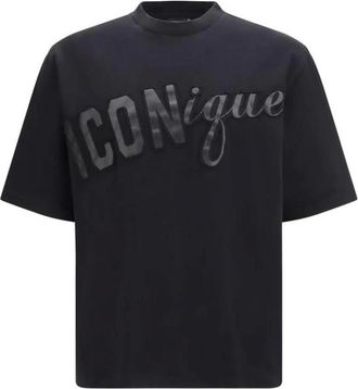 Dsquared2 Homme, Tops, Noir, Taille: XL T-shirt en coton avec logo 3D