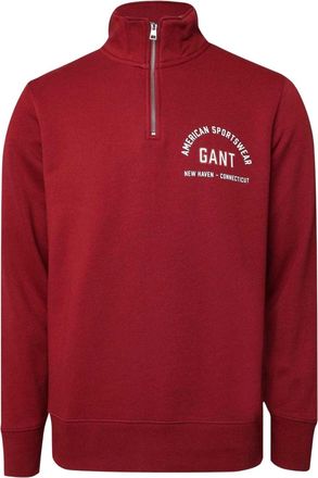 GANT Sweatshirt f&uuml;r Herren, mit halbem Rei&szlig;verschluss, Regul&auml;r (Rot)