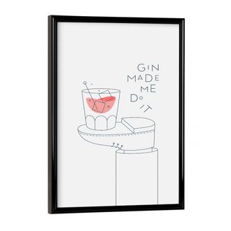 artboxONE Poster mit schwarzem Rahmen 18x13 cm Essen & Trinken Gin-Cocktail - Bild Gin Bein Cocktail